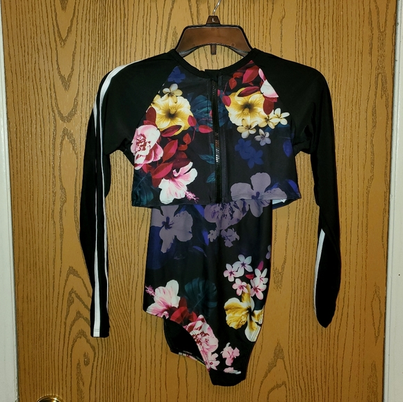 Swim | Girl Floral Rash Guard 2 Peice Swimsuit Set Size 14 | Poshmark